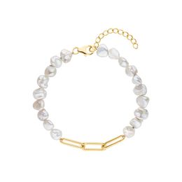 Firetti Damen Perlenarmband &raquo;Schmuck Geschenk Armschmuck Armkette Perle&laquo; Made in Germany - mit S&uuml;&szlig;wasserzuchtperle gold 22cm, Perlen Silber 925 (