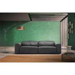 Egoitaliano 2,5-Sitzer &raquo;Beverly, Designsofa mit erstklassigem Sitzkomfort und tollen Details&laquo; Breite 242 cm, verstellbare Kopfteile schwarz Leder &raquo;BULL&laquo; (echtes 