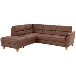 Home Affaire Ecksofa &raquo;Palmera L-Form, B: 236 cm&laquo; optional Schlaffunktion & Bettkasten, Federkern braun 100% Polyester;Struktur (100% Polyester);Luxus-