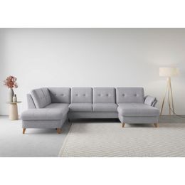 Sit & More sit&more Wohnlandschaft &raquo;G&ouml;teborg&laquo; inkl. Sitztiefenverstellung, wahlweise mit Bettfunktion & Bettkasten silber B/H/T: 327cm x 90cm x 226cm, 