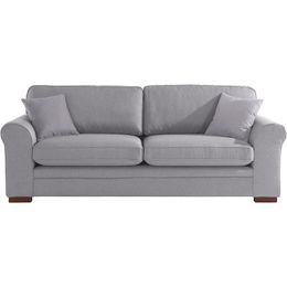 Home Affaire 3-Sitzer &raquo;Broughton&laquo; weicher Sitzkomfort, incl. 2 Zierkissen, Keder silber 100% Polyester B/H/T: 233cm x 92cm x 94cm, Struktur fein