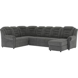 Home Affaire Wohnlandschaft &raquo;Boston U-Form&laquo; mit hoher R&uuml;ckenlehne, wahlweise mit Schlaffunktion & Stauraum grau 100% Polyester B/H/T: 333cm x 102cm x 