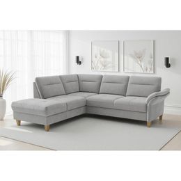 Sit & More sit&more Ecksofa &raquo;Pamela, B: 218 cm, L-Form, wahlweise mit Schlaffunktion und Bettkasten&laquo; mit Federkern grau 100% Polyester B/H/T: 218cm x 90cm x 