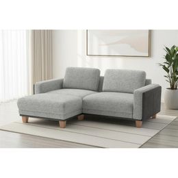 Sit & More sit&more Ecksofa &raquo;Concept&laquo; Modernes Sofa in drei Fu&szlig;farben zur Auswahl grau 100% Polyester B/H/T: 226cm x 84cm x 167cm, Recamiere links,mit Fu&szlig; Buche 