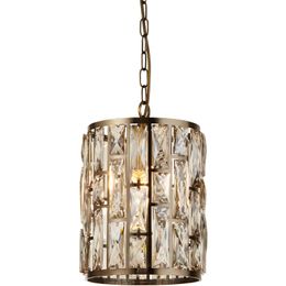 Searchlight H&auml;ngeleuchte &raquo;Bijou Pendant - Antique Brass Metal & Champagne Glass&laquo; E27 1 Stk. gold 1, &Oslash; 22cm H: 31cm, 1 Stk.