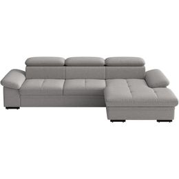 Sit & More sit&more Ecksofa &raquo;Viola, L-Form, B: 260 cm&laquo; optional Schlaffunktion,inkl Armteil- & Kopfteilverstellung grau 100% Polyester B/H/T: 260cm x 73cm x 