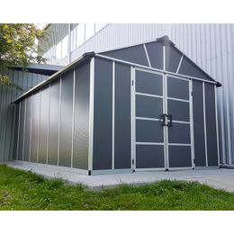 Ger&auml;tehaus &raquo;Yukon&laquo; mit lebenslang widerstandsf&auml;higen Wandpaneelen grau Aluminium, Kunststoff, Polycarbonat (PC) Einheitsgr&ouml;&szlig;e