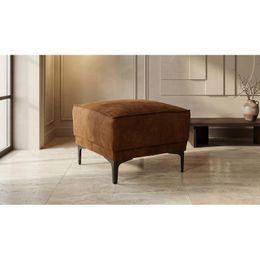 OTTO home Hocker &raquo;Oland Luxus-Microfaser Polsterhocker&laquo; passend zur Serie OLAND braun Struktur 100% Polyester Struktur weich;Struktur 100% Polyester 