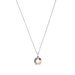 Tom Tailor Damen Tom Tailor Kette mit Anh&auml;nger mit Zirkonia (synth.) bunt Silber 925 (Sterlingsilber), L: 40 B: 1,4mm
