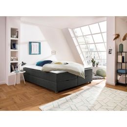 Home Affaire Boxbett &raquo;Alexis&laquo; ohne Kopfteil - ideal f&uuml;r R&auml;ume mit Dachschr&auml;gen; in 4 Breiten grau Struktur fein (100% Polyester) Struktur fein, 
