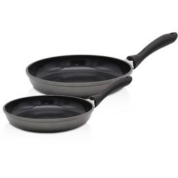 Kr&uuml;ger Pfannen-Set &raquo;Aluguss Pfannenset Potsdam, 2 tlg.&laquo; Aluminiumguss Set, 1x Bratpfanne &Oslash; 20 cm, 1x Bratpfanne &Oslash; 28 cm, 2 Stk. tlg. f&uuml;r Induktions-