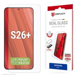 Displex Displayschutzglas &raquo;Real Glass Screen Protector mit MountMaster&laquo; f&uuml;r Samsung Galaxy S26+ Displayschutzfolie, Schutzfolie, Bildschirmschutz, kratz- & 