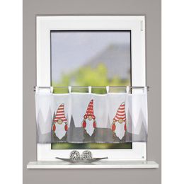 Home Wohnideen Scheibengardine &raquo;IMPALO&laquo; Schlaufen 1 Stk. tlg. Schlaufencafehaus Voile digital bedruckt rot Voile, Polyester 45cm, Schlaufen, 120cm