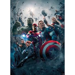 Komar Fototapete &raquo;Avengers-Age-of-Ultron-Movie-Poster - Gr&ouml;&szlig;e 184 x 254 cm&laquo; bedruckt glatt Kinderzimmer bunt Papier B/L: 184m x 254m
