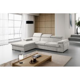 WERK2 Ecksofa &raquo;Cosmo modern und bequem, Breite 282cm, L-Form&laquo; Eckcouch mit Schlaffunktion, Bettkasten & verstellbaren Kopfteilen 100% Polyester B/H/T:
