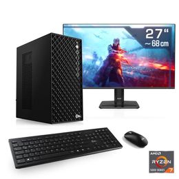 CSL PC-Komplettsystem &raquo;Mystic V24154&laquo; 27 &prime;&prime; AMD Ryzen 7 GeForce RTX 3050 16 GB RAM 1.000 GB SSD Inkl. 27 Zoll Full-HD Monitor, Maus, Tastatur, 300 