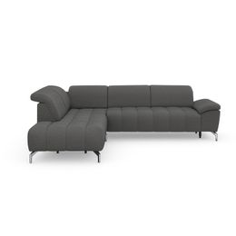 Sit & More sit&more Ecksofa &raquo;Cool L-Form&laquo; wahlweise mit Kopfteilverstellung und Vorziehsitz, motorisch grau B/H/T: 272cm x 79cm x 220cm, Luxus-Microfaser Paris, 