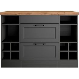 KOCHSTATION Kochfeldumbauschrank &raquo;KS-Lana&laquo; Breite 120 cm grau Holzwerkstoff, MDF graphit, B/H/T: 120cm x 86cm x 60cm
