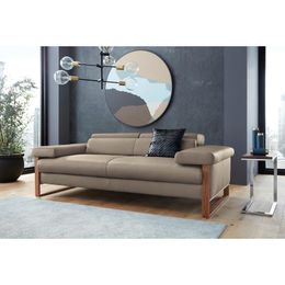 W.Schillig 2-Sitzer &raquo;finn wahlw. mit Sitztiefenverstellung & Kopfst&uuml;tzenverstellung, bequem&laquo; German Design Award 2016, Fu&szlig;gestell Nussbaum natur, 