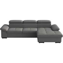 Sit & More sit&more Ecksofa &raquo;Viola, L-Form, B: 260 cm&laquo; optional Schlaffunktion,inkl Armteil- & Kopfteilverstellung grau 100% Polyester B/H/T: 260cm x 73cm x 