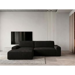 WERK2 Ecksofa &raquo;Rotterdam-L 267 x 165 cm modern und bequem&laquo; Breitcord, L-Form, Schlaffunktion, Bettkasten schwarz 100% Polyester B/H/T: 267cm x 85cm x 