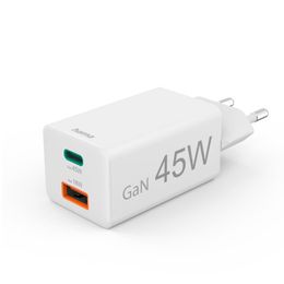 Hama Schnelllade-Ger&auml;t &raquo;USB-Ladeger&auml;t (Schnellladeger&auml;t, Netzteil, 1x USB-C, 1x USB-A, 45 W)&laquo; 1 Stk. tlg. wei&szlig; Einheitsgr&ouml;&szlig;e Schnelllade-Ger&auml;t