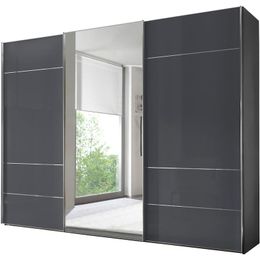 STAUD Schwebet&uuml;renschrank &raquo;Sonate Lucca mit Spiegel, Made in Germany&laquo; Mit vier verschiedenen Ausstattungsvarianten grau Holzwerkstoff Vulkan Dekor, B/