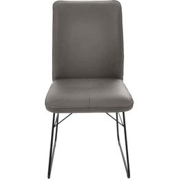 K+w Komfort & Wohnen K+W Komfort & Wohnen Kufenstuhl () 1 Stk.Drahtgestell in Metall schwarz, Griff am R&uuml;cken, Steppung im Sitz grau B/H/T: 46cm x 91cm x 62cm, 1 Stk., 