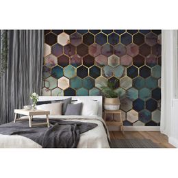Livingwalls living walls Fototapete &raquo;ARTist Rugged Marble&laquo; Vlies, Wand, Schr&auml;ge bunt Vlies B/L: 4m x 2,7m