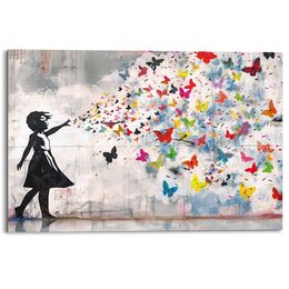 Reinders Deco-Panel &raquo;Streetart-Schmetterlinge&laquo; Teenager Zimmer - Mehrfarbig - MDF - Street Art - 90x60 cm bunt B/H/T: 90cm x 60cm x 2cm
