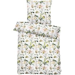Apelt Bettw&auml;sche &raquo;Lilia&laquo; 2 Stk. K&ouml;nigs-Lilienbl&uuml;ten grau Satin (Bio-Baumwolle), Obermaterial: 100% Baumwolle B/L: 135cm x 200cm, 1 Stk., 1 Stk., Satin