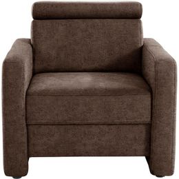 Sit & More sit&more Sessel &raquo;Bologna&laquo; mit Federkern, inklusive Kopfteilverstellung braun Luxus-Microfaser Lederoptik, inklusive Kopfteilverstellung, B/H/T: 87cm x