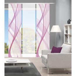 Vision Schiebegardine &raquo;PACOLIA&laquo; Paneelwagen 3 Stk. tlg. SET,SCHIEBEVORHANG,BAMBUS,DIGITALDRUCK pink Polyester 260cm, Paneelwagen, 60cm