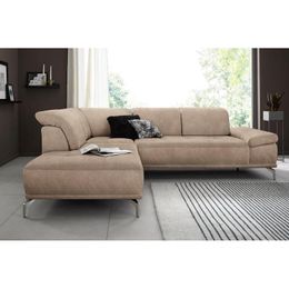 OTTO home Ecksofa &raquo;Caluna&laquo; Inkl.Sitztiefenverstellung, wahlweise mit Kopf- und Armteilverstellung beige Luxus-Microfaser Vintageoptik (100% Polyester)