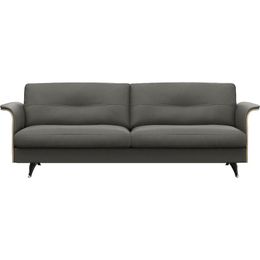 FLEXLUX 3-Sitzer &raquo;Glow, super bequem durch hochwertigem Sitzaufbau mit Federkern&laquo; Modernes skandinavisches Design grau 100% Echteder B/H/T: 224cm x 