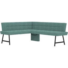 OTTO home Eckbank &raquo;Sava&laquo; mit Wellenfederung im Sitz gr&uuml;n 100% rPES B/H/T: 211cm x 84cm, Chenille, langer Schenkel rechts