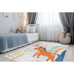 Obsession Kinderteppich &raquo;Magic Kids ML 107&laquo; rechteckig 8 mm H&ouml;he niedliches Pferde Motiv, waschbar, Kinderzimmer bunt Polyester B : 160cm 1 Stk., 8mm, L: 230cm