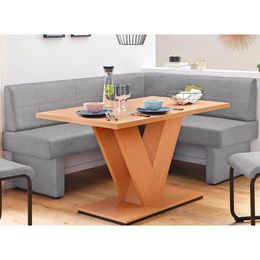 Home Affaire Eckbank &raquo;Nils&laquo; Sitz und R&uuml;cken gepolstert, verschiedene Qualit&auml;ten grau Holzwerkstoff, Massivholz, Polyester B/H/T: 182cm x 89cm x 142cm,