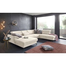 Sit & More sit&more Wohnlandschaft &raquo;Percy U-Form&laquo; 12 cm Fu&szlig;h&ouml;he, Sitztiefenverstellung, wahlweise in 2 Fu&szlig;farben beige B/H/T: 343cm x 77cm x 235cm, Luxus-