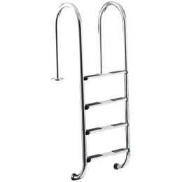 KWAD Poolleiter &raquo;Edelstahlleiter 4stufig breit 150cm&laquo; 150 cm H&ouml;he silber Edelstahl B/H/L: 50cm x 184cm