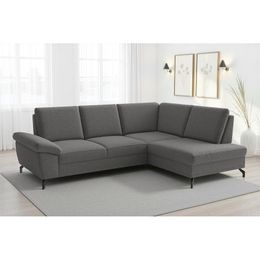 Sit & More sit&more Ecksofa &raquo;Chelsea L-Form, B: 264 cm, mit Armteil-& Sitztiefenverstellung&laquo; optional Schlaffunktion und Bettkasten grau 100% Polyester B/H/T: 