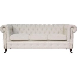 Home Affaire Chesterfield-Sofa &raquo;Aarburg&laquo; aufw&auml;ndige Knopfheftung und Ziern&auml;gel im Chesterfield-Design beige 100% Polyester B/H/T: 203cm x 77cm x 87cm,