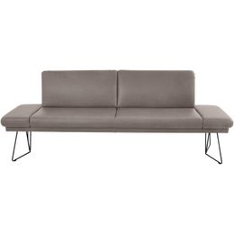 K+w Komfort & Wohnen K+W Komfort & Wohnen Essbank &raquo;Pego Polsterbank&laquo; Seitenteilverstellung, wahlweise in 206 oder 226cm, Echtleder Bezug grau B/H/T: 226cm x 88cm x 66cm, 