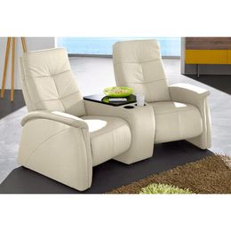 exxpo - sofa fashion 2-Sitzer &raquo;Tivoli, Kinosofa, bequem,&laquo; mit Relaxfunktion, integrierter Tischablage und Stauraumfach beige NaturLeder;Luxus-
