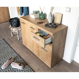 VOGL M&ouml;belfabrik Sideboard &raquo;Sunny&laquo; mit 3 T&uuml;ren und 2 Schubk&auml;sten braun Holzwerkstoff B/H/T: 100cm x 80cm x 35cm, 2 Stk., 3 Stk.