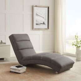 Salesfever Relaxliege &raquo;Komfortable Relaxliege&laquo; Quergesteppt, Oeko-Tex zertifizierter Bezug, PFC-frei grau Strukturstoff (100% Polyester), Metall B/H/T