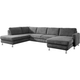 Die PlanBar Wohnlandschaft &raquo;MP-IN19027 U-Form&laquo; wahlweise mit Schlaffunktion, frei im Raum stellbar grau 100% Polyester B/H/T: 346cm x 82cm x 220cm, 