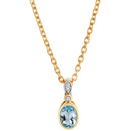Firetti Damen Kette mit Anh&auml;nger &raquo;Schmuck Geschenk Silber 925 Halsschmuck Halskette Ankerkette&laquo; mit Blautopas (behandelt), Zirkonia (synth.) blau 