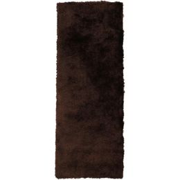 CarpetFine Hochflor-Teppich &raquo;Breeze&laquo; rechteckig 45 mm H&ouml;he besonders weich mit leichtem Glanz Garn, Wohnzimmer braun Polyester B : 75cm 1 Stk., 45mm, 
