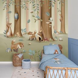 Little Dutch Fototapete &raquo;Forest Friends&laquo; neutral glatt 280x300cm (LxB) ca. 8,4m2 bunt Vlies B/L: 3m x 2,8m, Rollen: 1